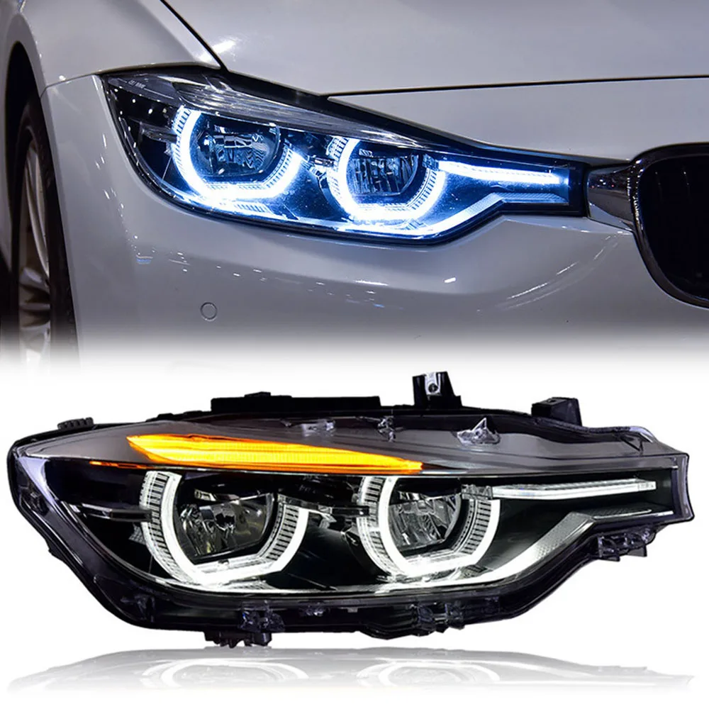 2 uds lámpara de cabeza de estilo de coche para BMW Serie 3 faro LED ...