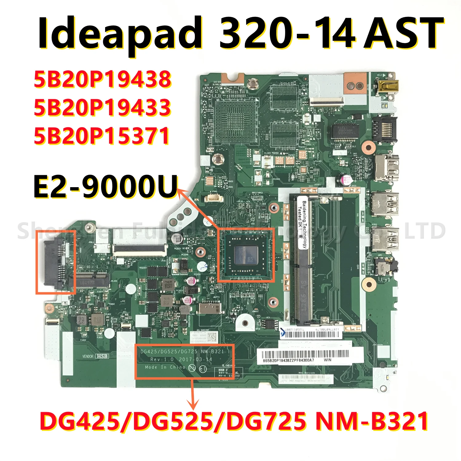 DG425 DG525 DG725 NM-B321 Keyboard For Lenovo 320-14AST Laptop ...