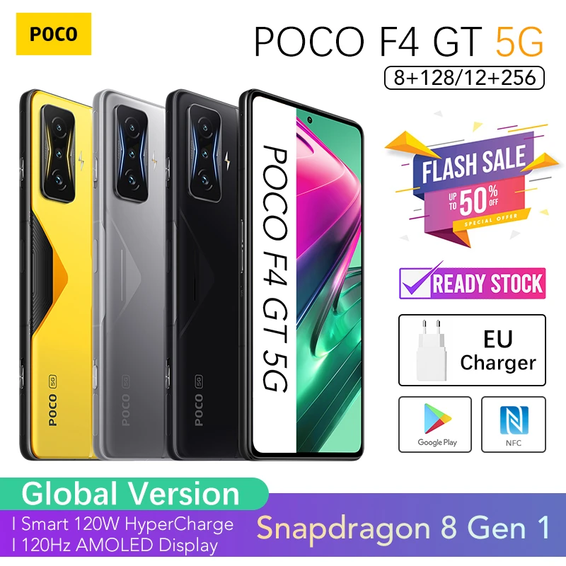 Poco f4 gt 12gb 256gb 8gb 128gb versão global 5g smartphone ...