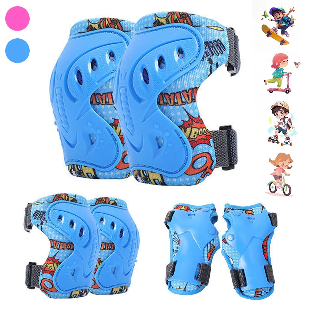 6Pcs Kids 3-12 Years Knee Elbow Pads Guards Protective Gear for Roller ...
