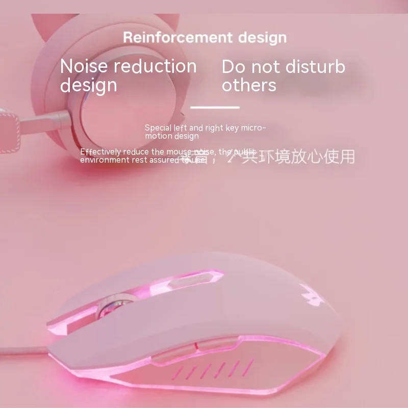 Game-Mouse-Cherry-Blossom-Powder-Wired-Mouse-Home-Office-Desktop-Laptop ...