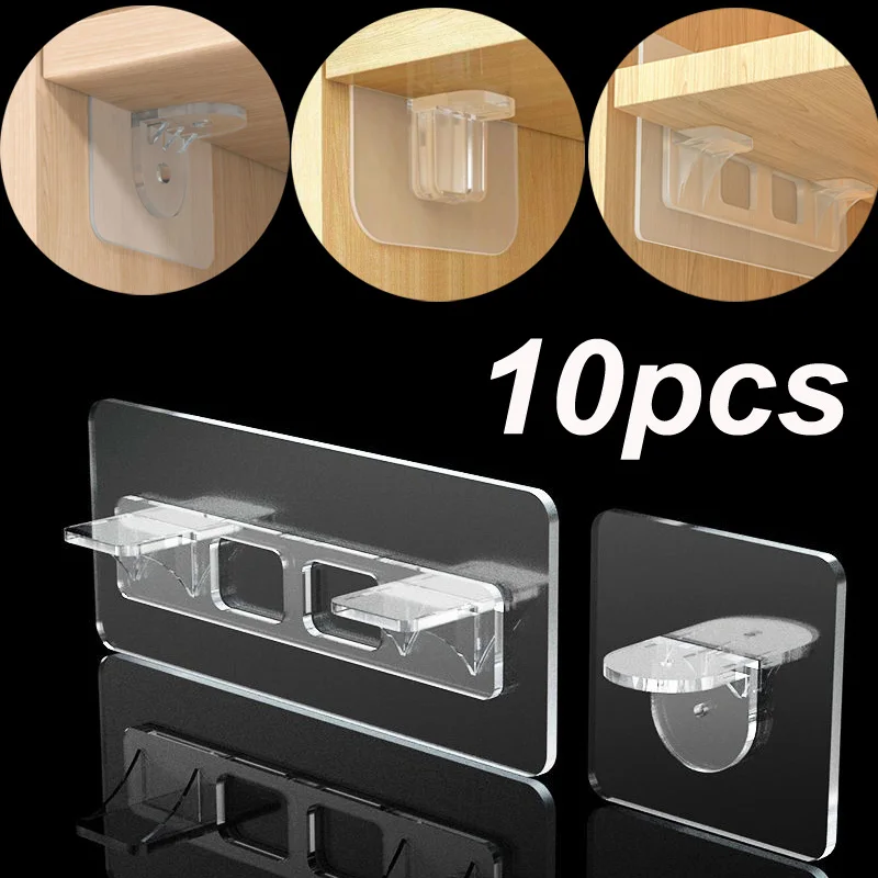 Adhesive-Shelf-Support-Pegs-Closet-Partition-Holder-Bracket-Cabinet ...