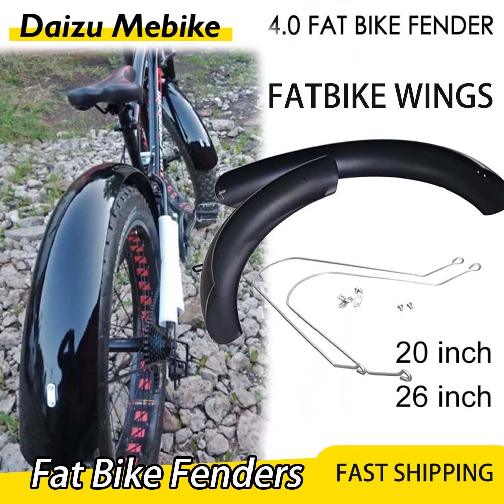 Snow Bicycle Fenders 20in 26 Inch Fat Bike Accessories Wings For Bicycle Electric Bike Fenders ...