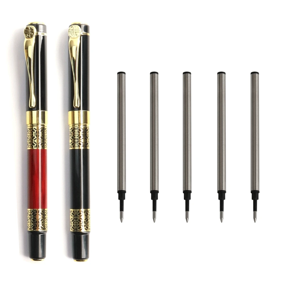 Roller Pen High Quality Hollow Out Sculpture Gel Pen Metal Golden Black ...