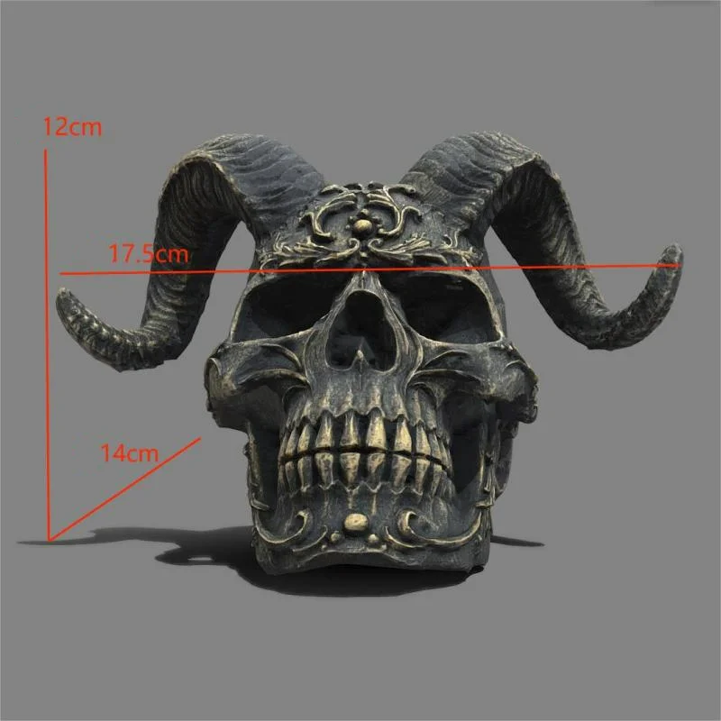 Human Skull With Devil Horns