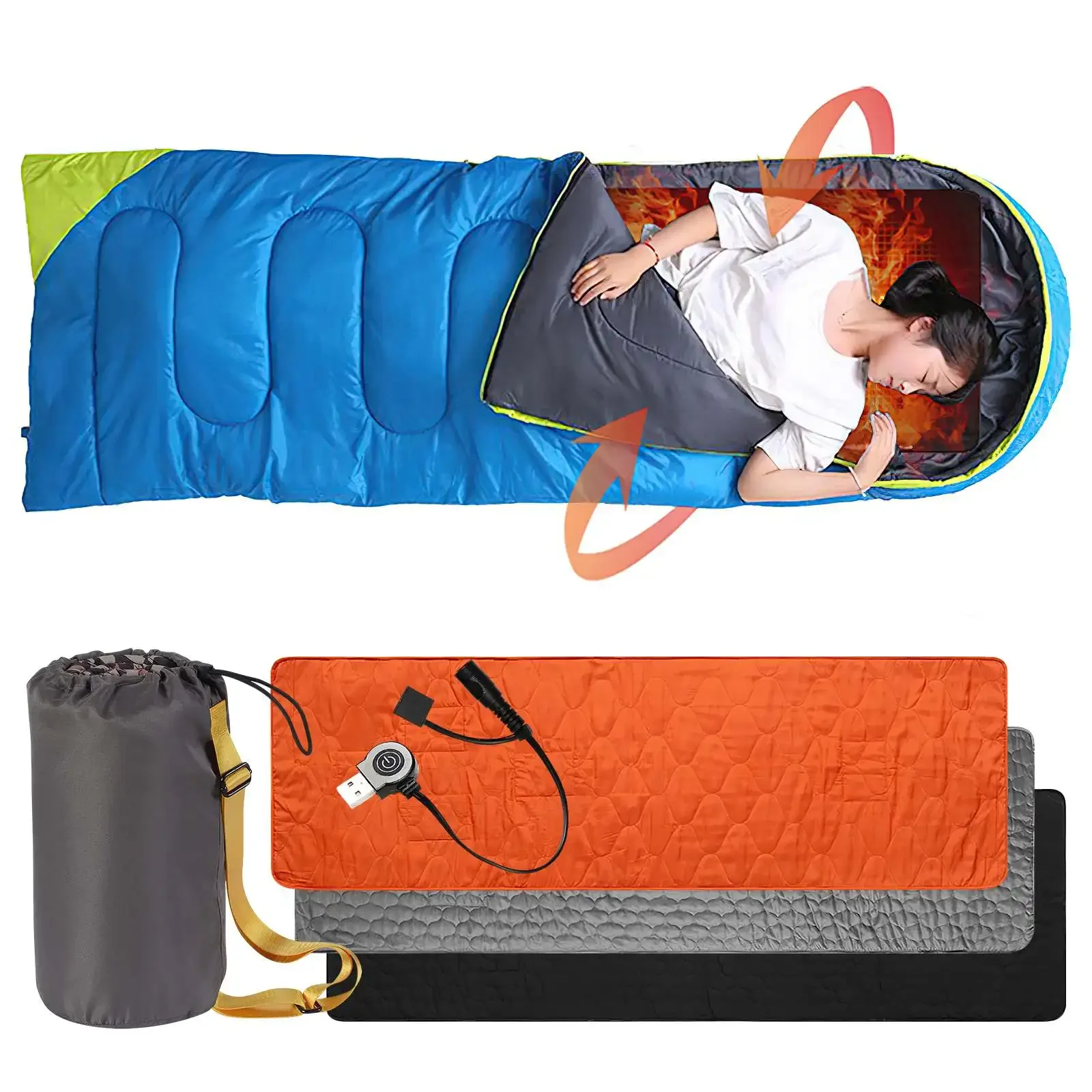 Outdoor-USB-Heating-Sleeping-Mat-5-Heating-Zones-Adjustable-Temperature ...