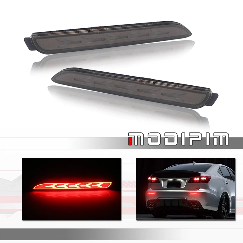 Red-LED-Car-Rear-Bumper-Reflector-Tail-Brake-Lights-For-Lexus-RC350-IS ...