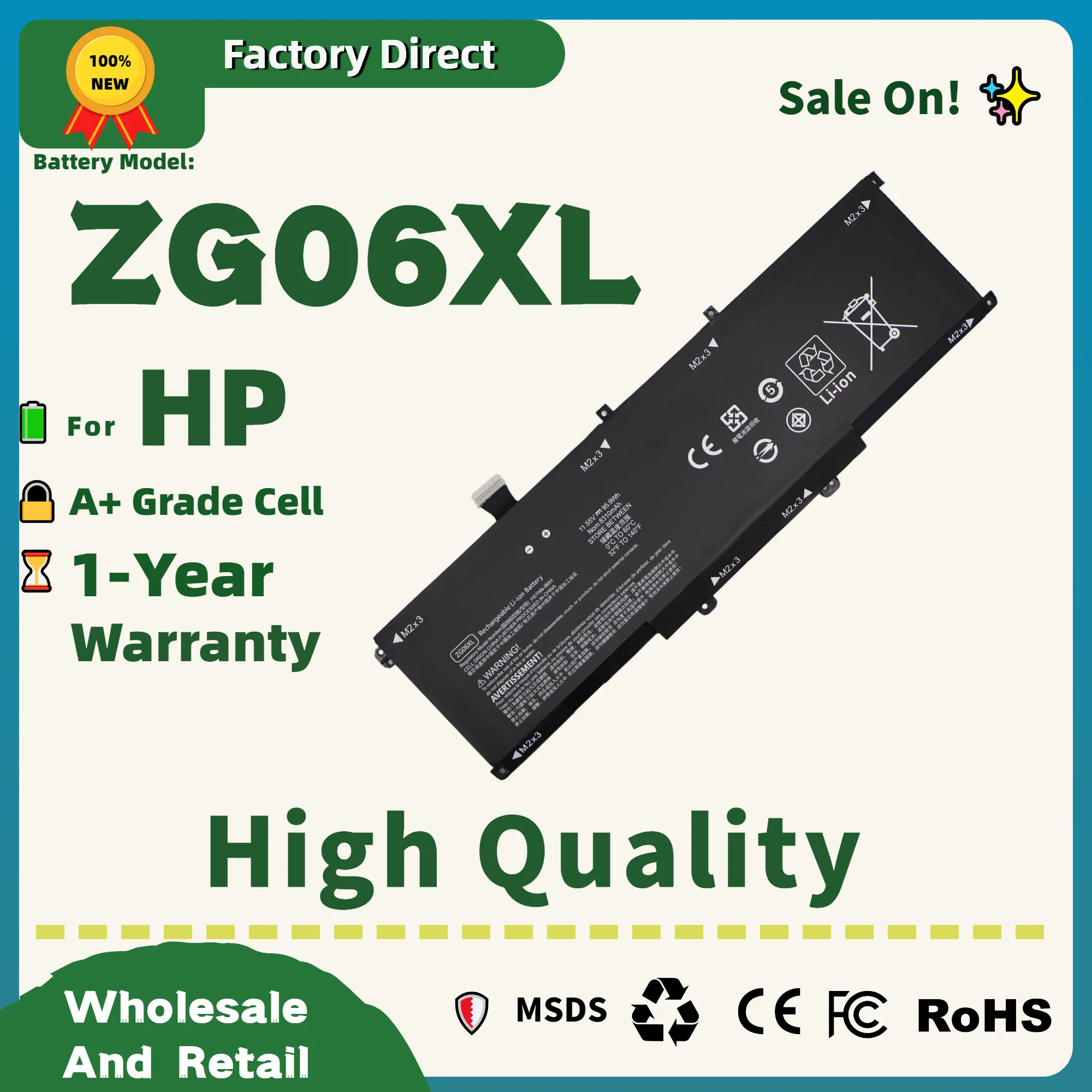 공장 직판! ZG06XL 배터리 HP 엘리트북 1050 G1 시리즈 및 ZBook 스튜디오 X360 G5 시리즈용 HSTNN ...
