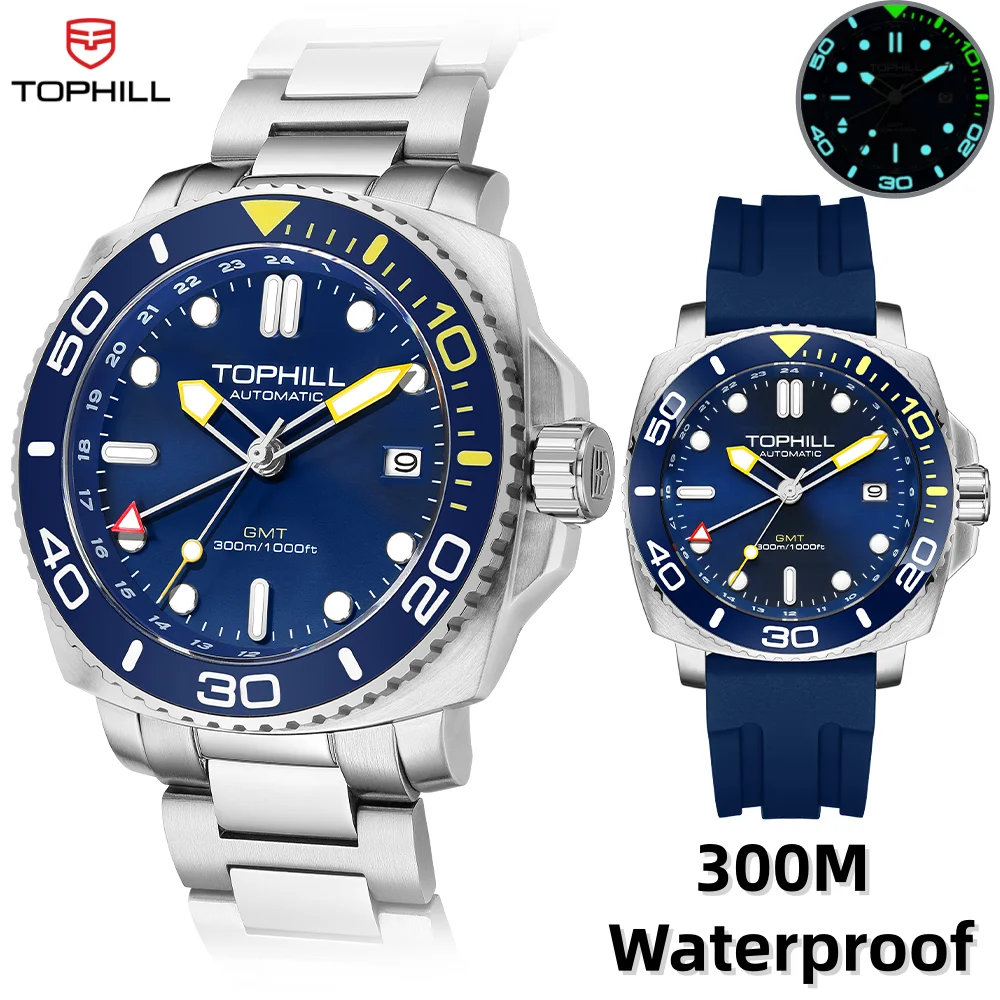 TOPHILL Dive watch NH34 Automatic Movement Submariner Wristwatch 30 bar ...
