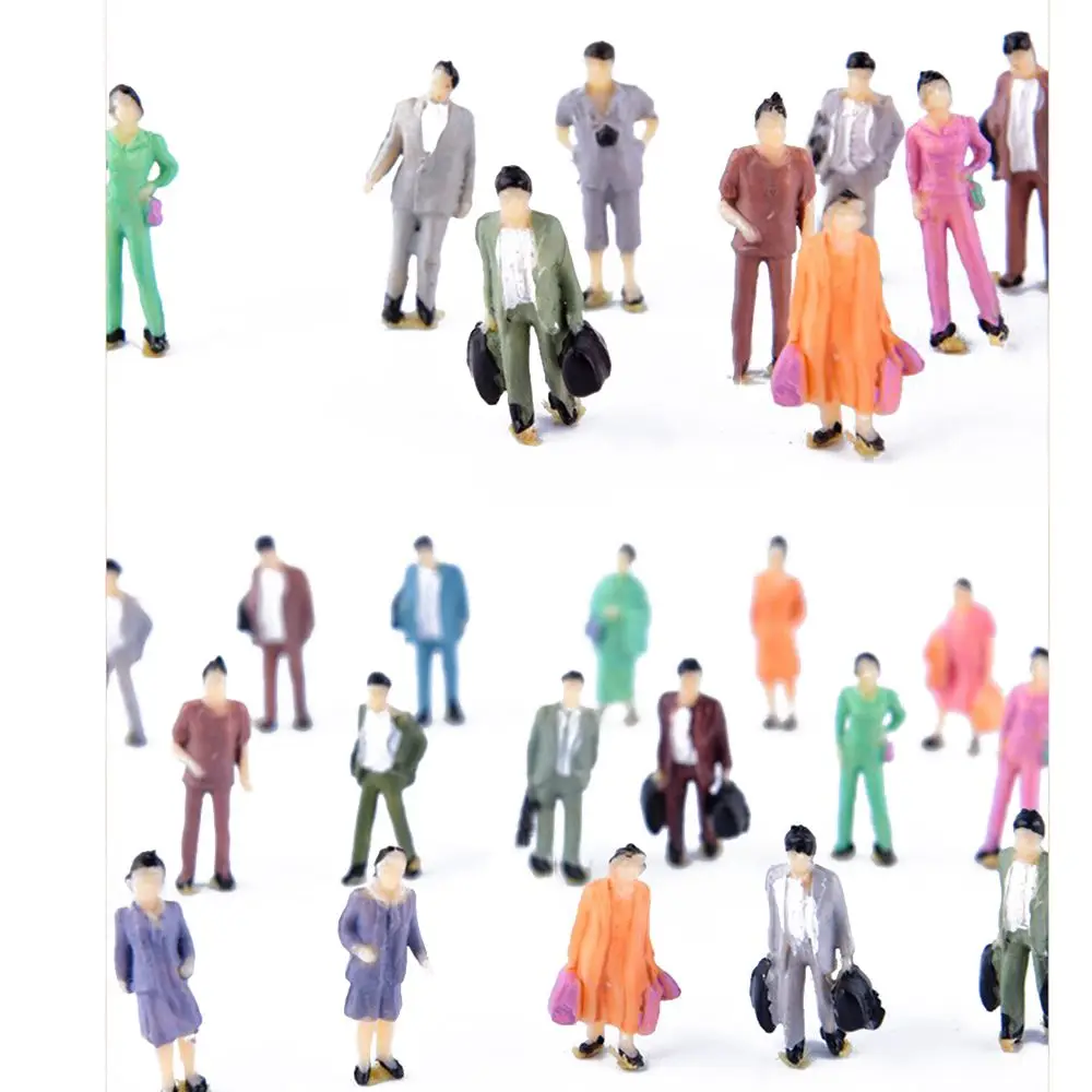 100Pcs Plastic People Figures Kids Toys Mixed Pose Character Model 1: ...