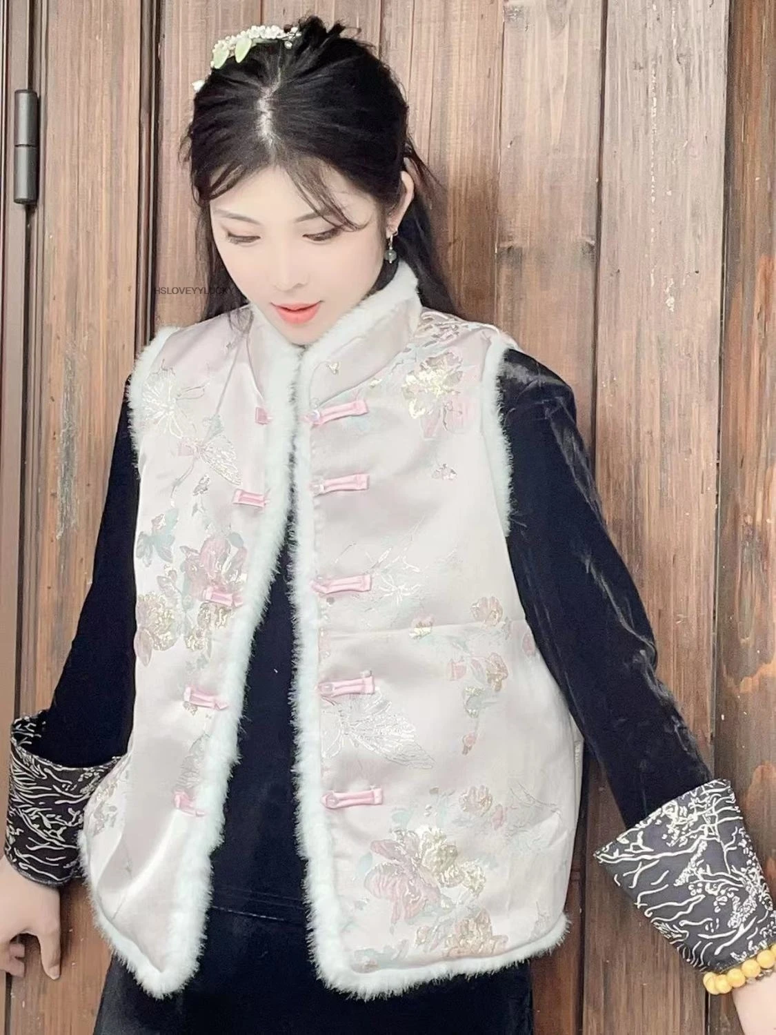 Chinese Improved Hanfu Vest Coat Autumn And Winter Vest Women Chinese ...
