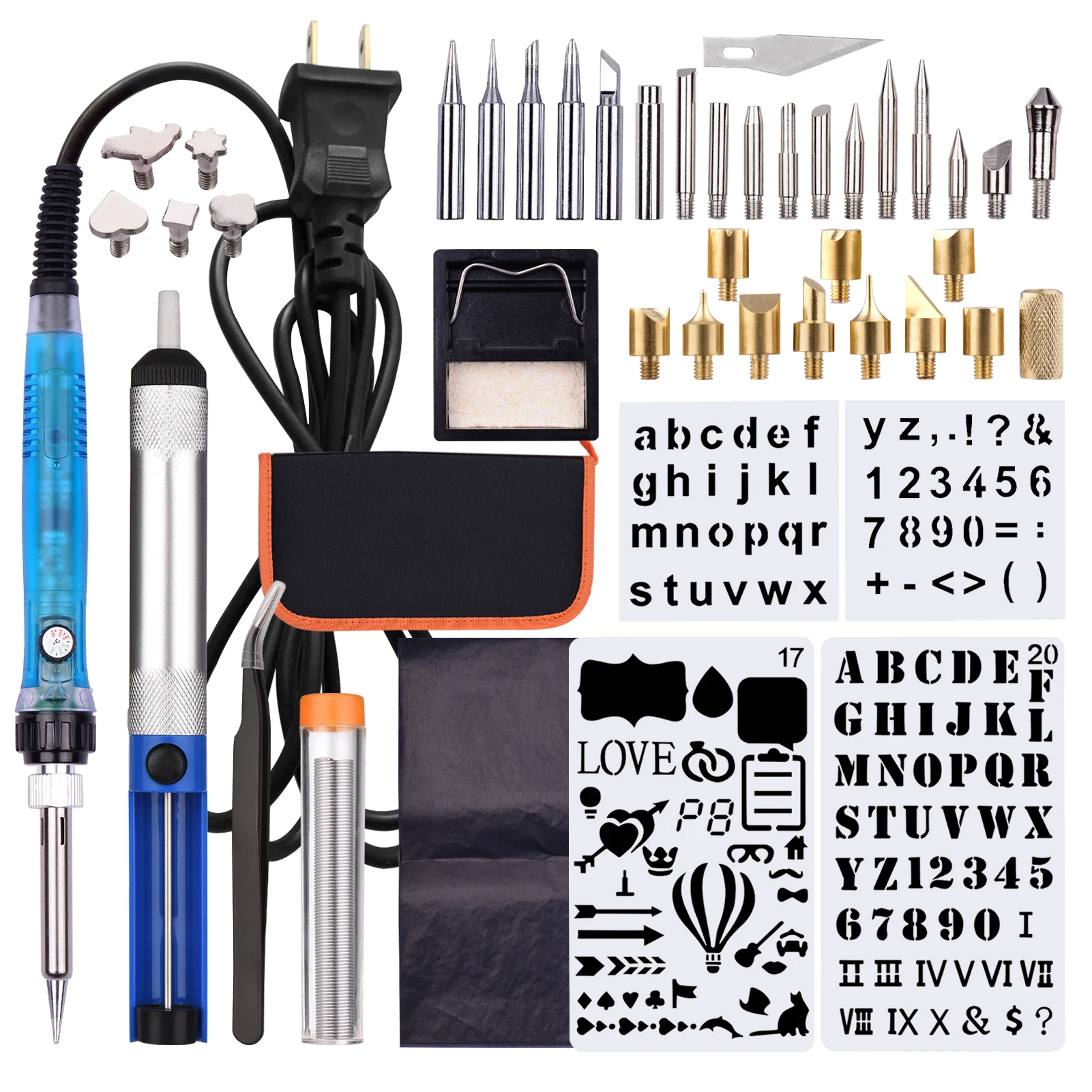 53PCS-Professional-Pyrography-Pen-Soldering-Iron-Set-from-200-450-for ...