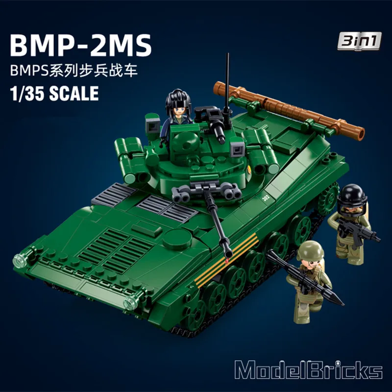 738PCS-Military-BMP-2MS-Tank-Model-Bricks-Infantry-Fighting-Vehicle ...