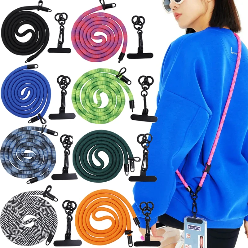 Universal-Mobile-Phone-Lanyard-with-Card-Tether-Patches-Adjustable ...