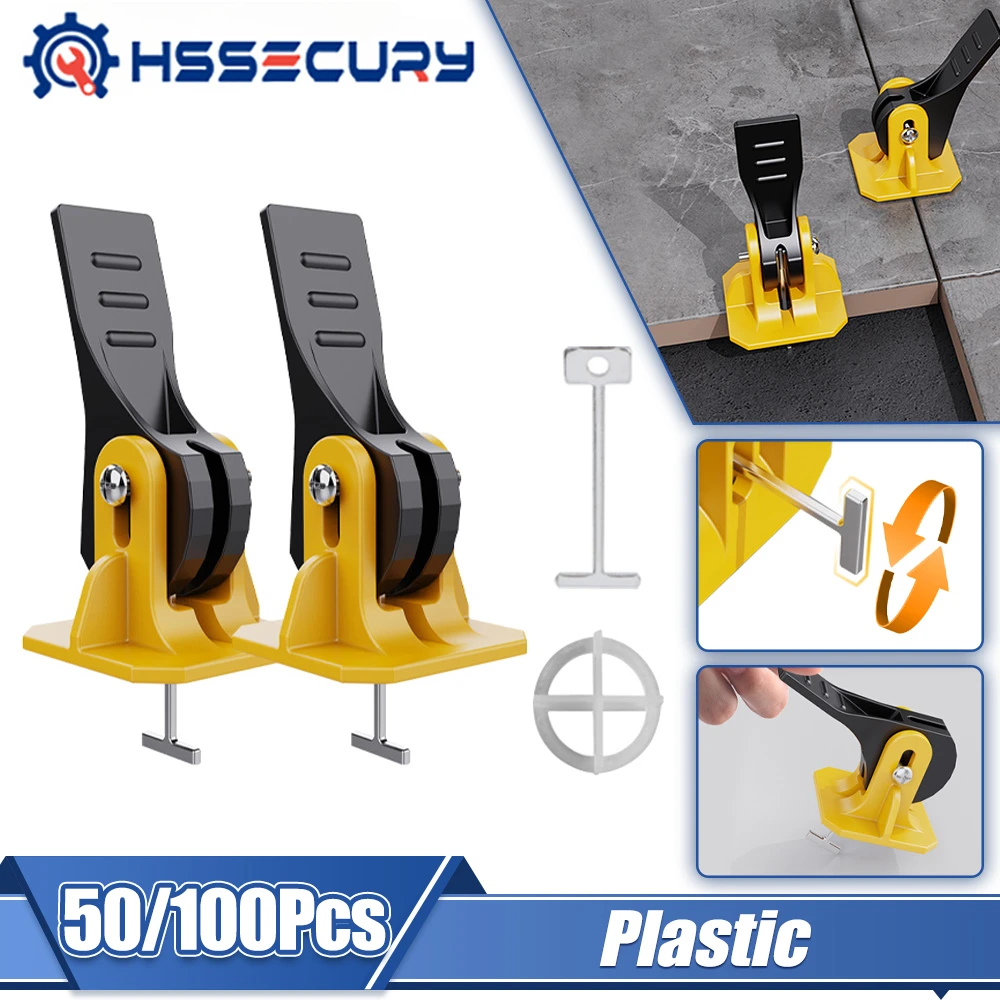 50/100pcs Plastic Tile Leveler Adjuster Set Reusable Tiles Leveling ...