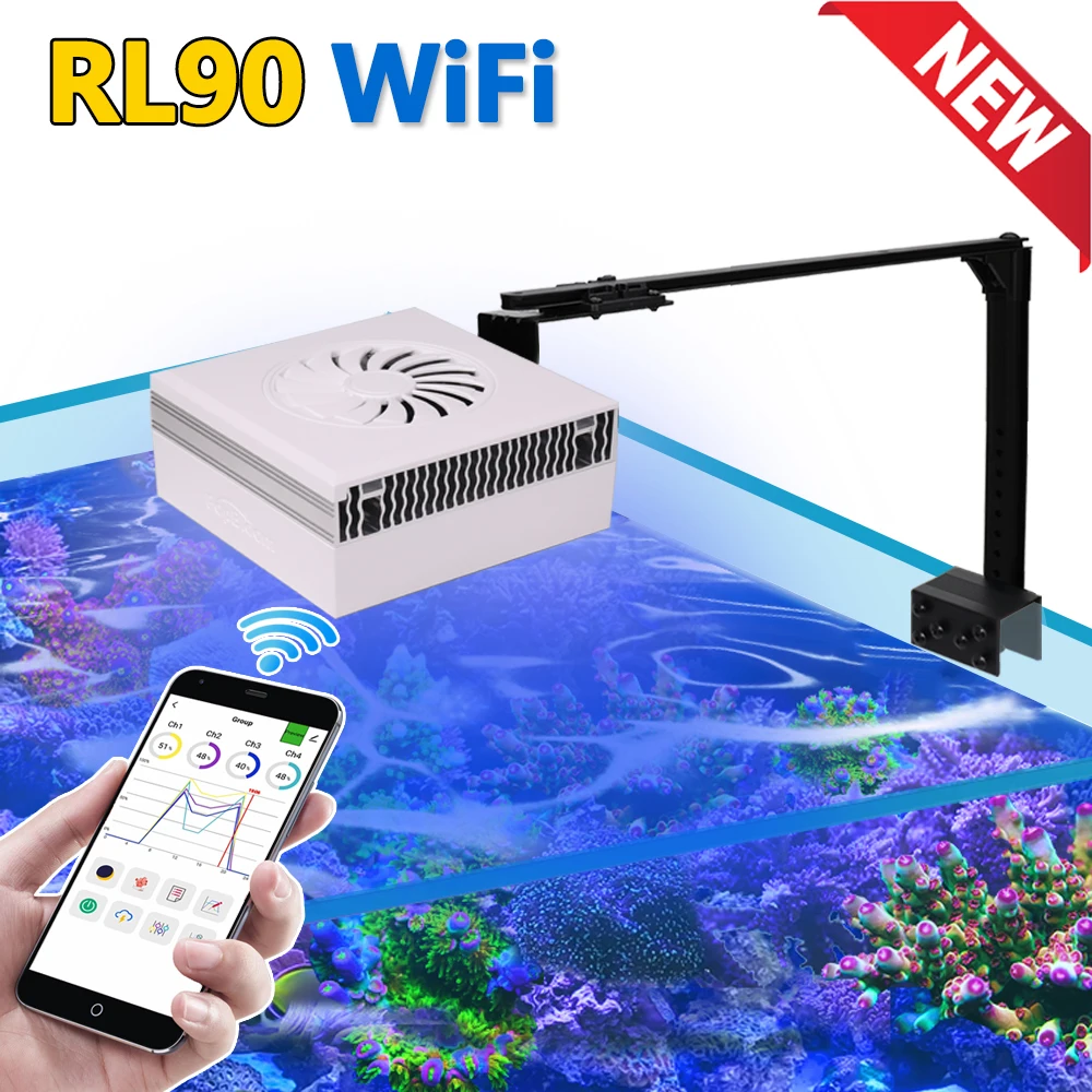PopBloom RL90 WiFi Aquarium Led Lighting Coral Reef Grow Light for ...