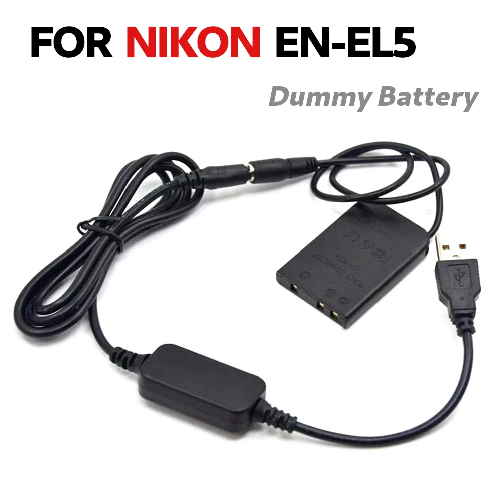 EP-62A DC Coupler Adapter EN-EL5 Fake Battery+Power 5V USB Cable For ...