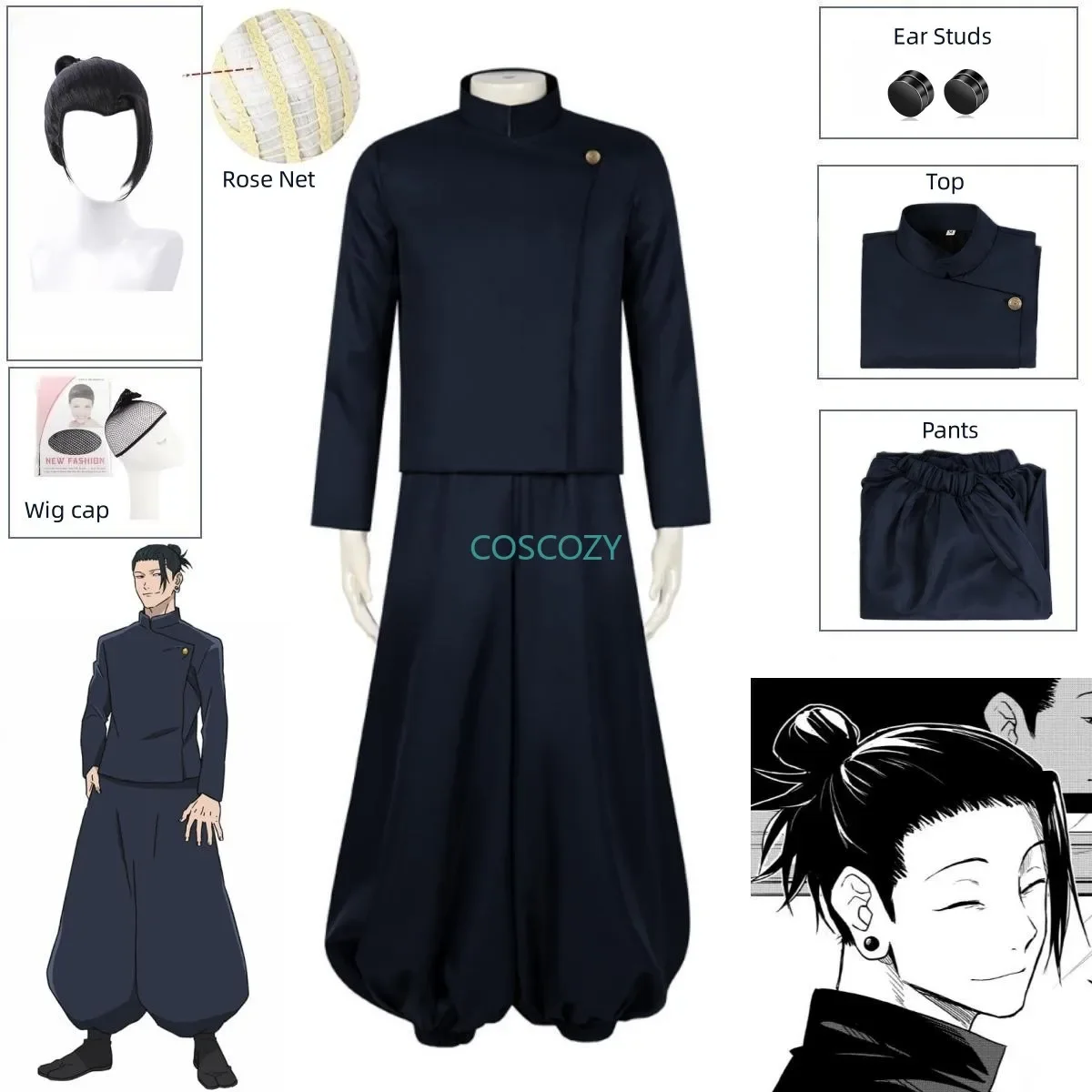 Disfraz-de-Jujutsu-Kaisen-Geto-Suguru-para-hombre-uniforme-escolar-azul ...