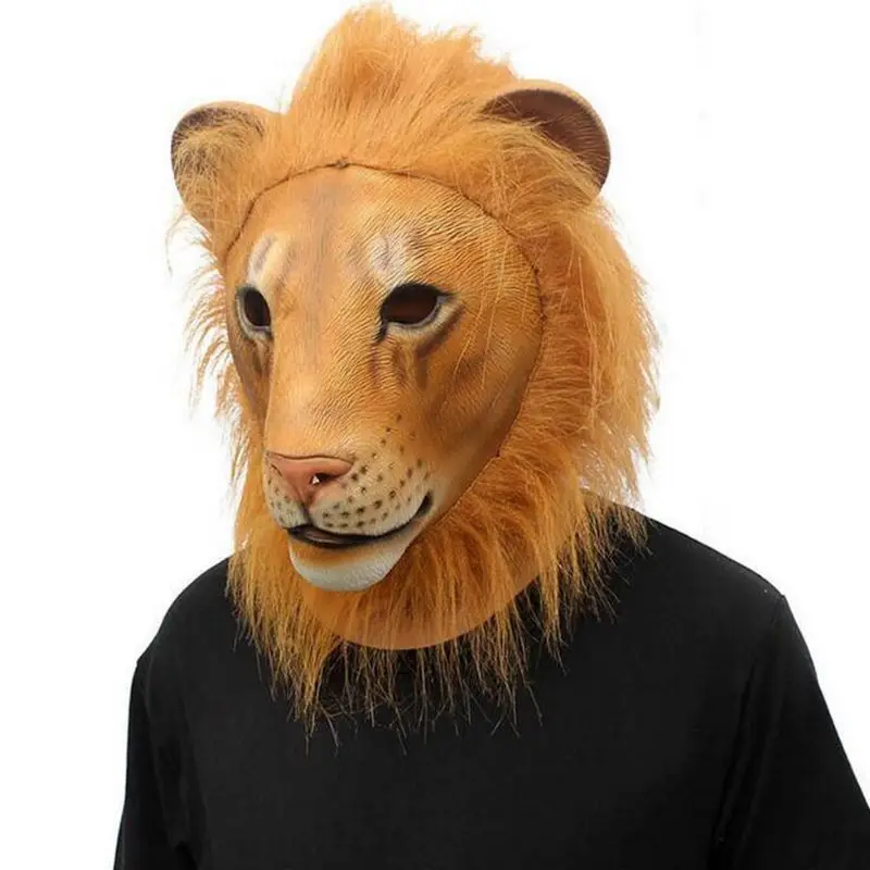 Lion Mask Lion Latex Mask Full Face Animal Head Mask Fancy Dress Party ...