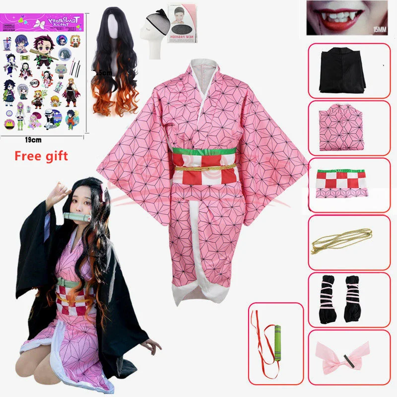 Disfraz-de-Anime-Demon-Slayer-Nezuko-Kimono-Kimetsu-No-Yaiba-disfraz-de ...