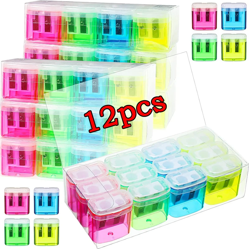 12pcs-box-Manual-Pencil-Sharpener-Small-Colored-Handheld-Dual-Hole ...