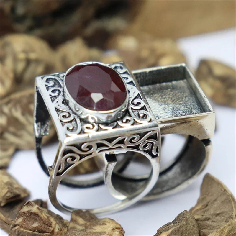 Dazzling-Vintage-Silver-Color-Round-Men-Rings-Set-Fashion-Red-Stones ...