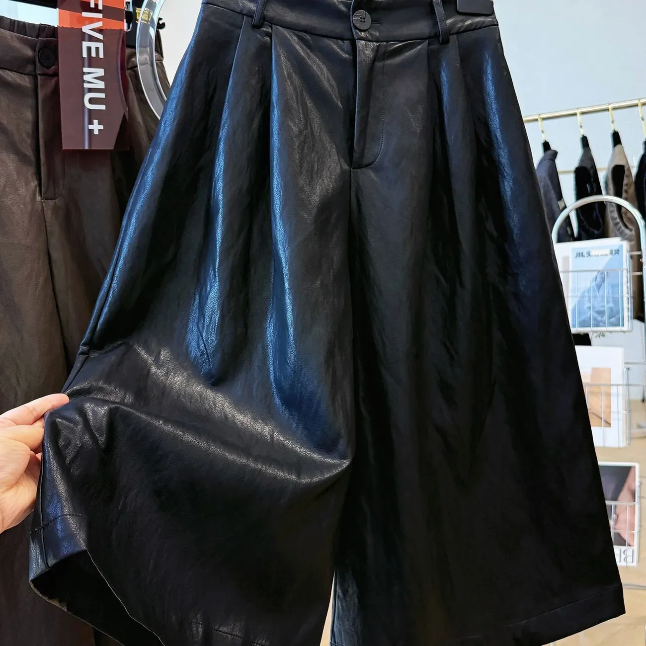 Fashion High-end Elastic Waist A-line Loose Wide-leg Pants for Women ...