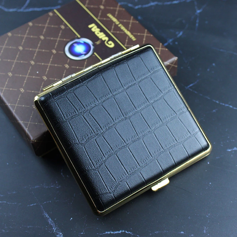 Classic Leather Cigarrete Case Pu Creative Tobacco Holder Hold 20 ...
