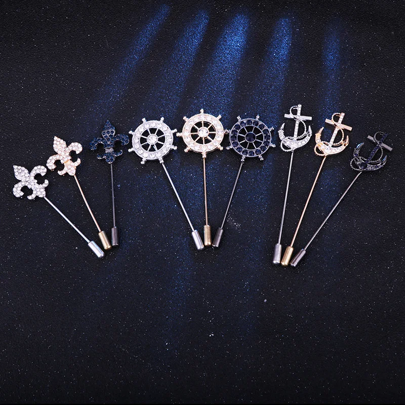 Trendy-Navy-Style-Brooches-For-Men-Anchor-Rudder-Zinc-Alloy-Brooch-Pins ...