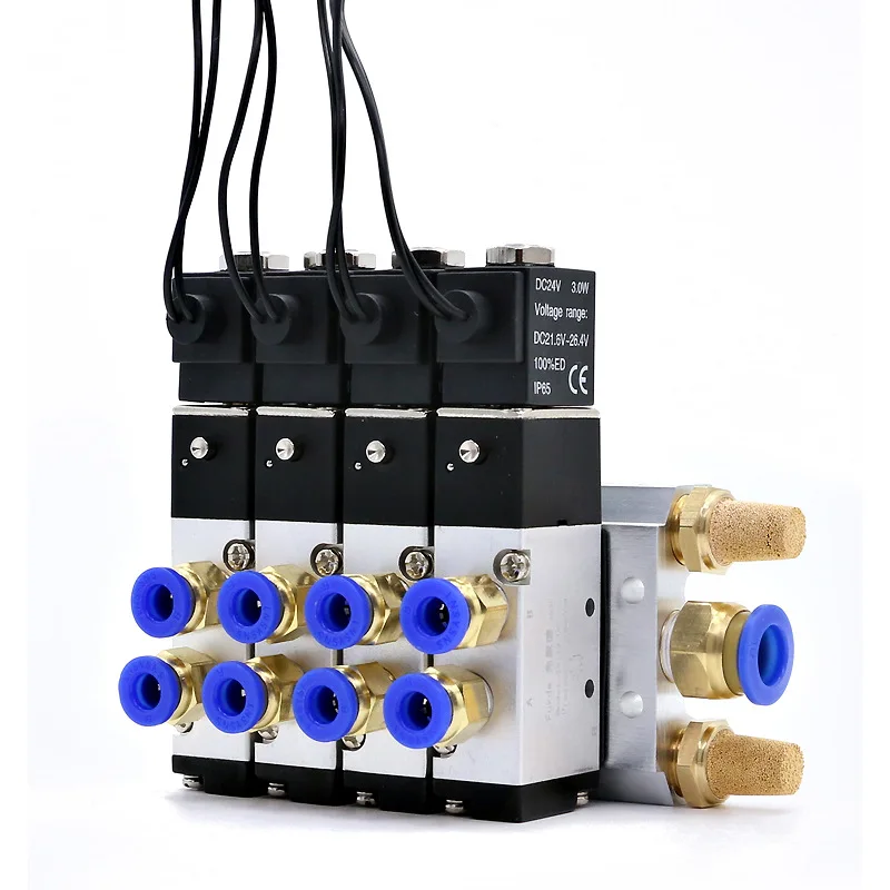 Solenoid Valve Multi-way Combination 4V110-06 Manifold Stations DC 24V ...