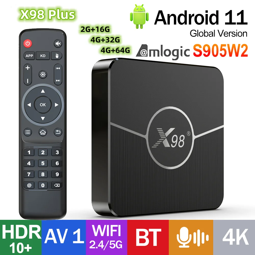 X98 artı TV kutusu Android 11.0 Amlogic S905W2 X98Mini TVbox 4G 32G 64G ...