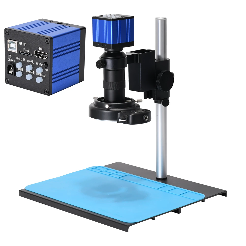 51MP-2K-HDMI-USB-Microscope-Camera-130X-Lens-with-Stand-Industrial ...
