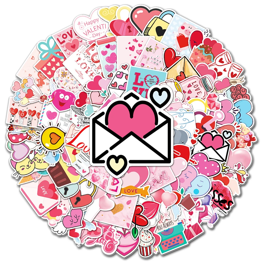 10-30-50-100PCS-Romantic-Valentine-s-Day-LOVE-Stickers-Graffiti-DIY ...