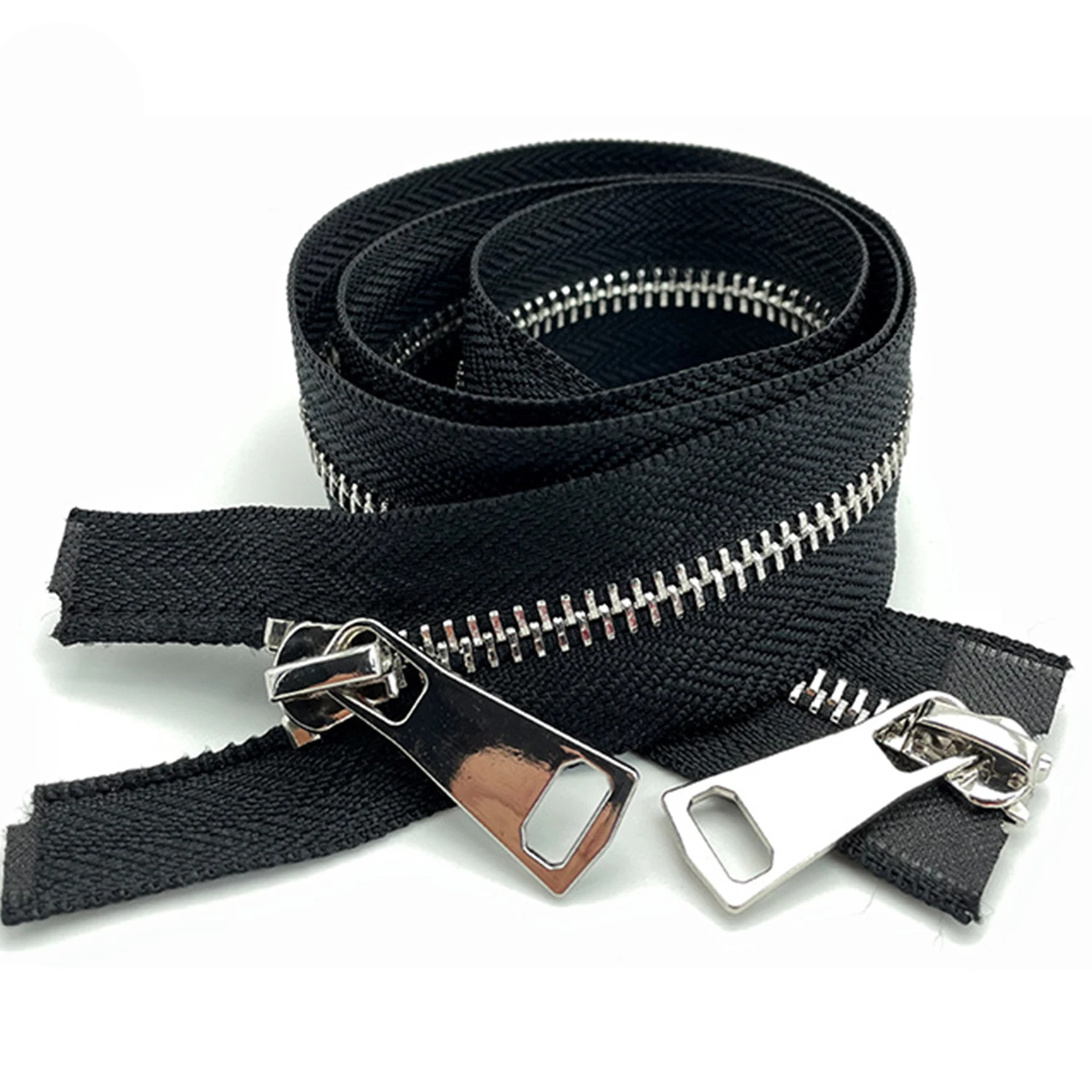 Metal-Longo-Zipper-Double-Sliders-Open-End-Zip-Down-Jacket-Coat-Costura ...