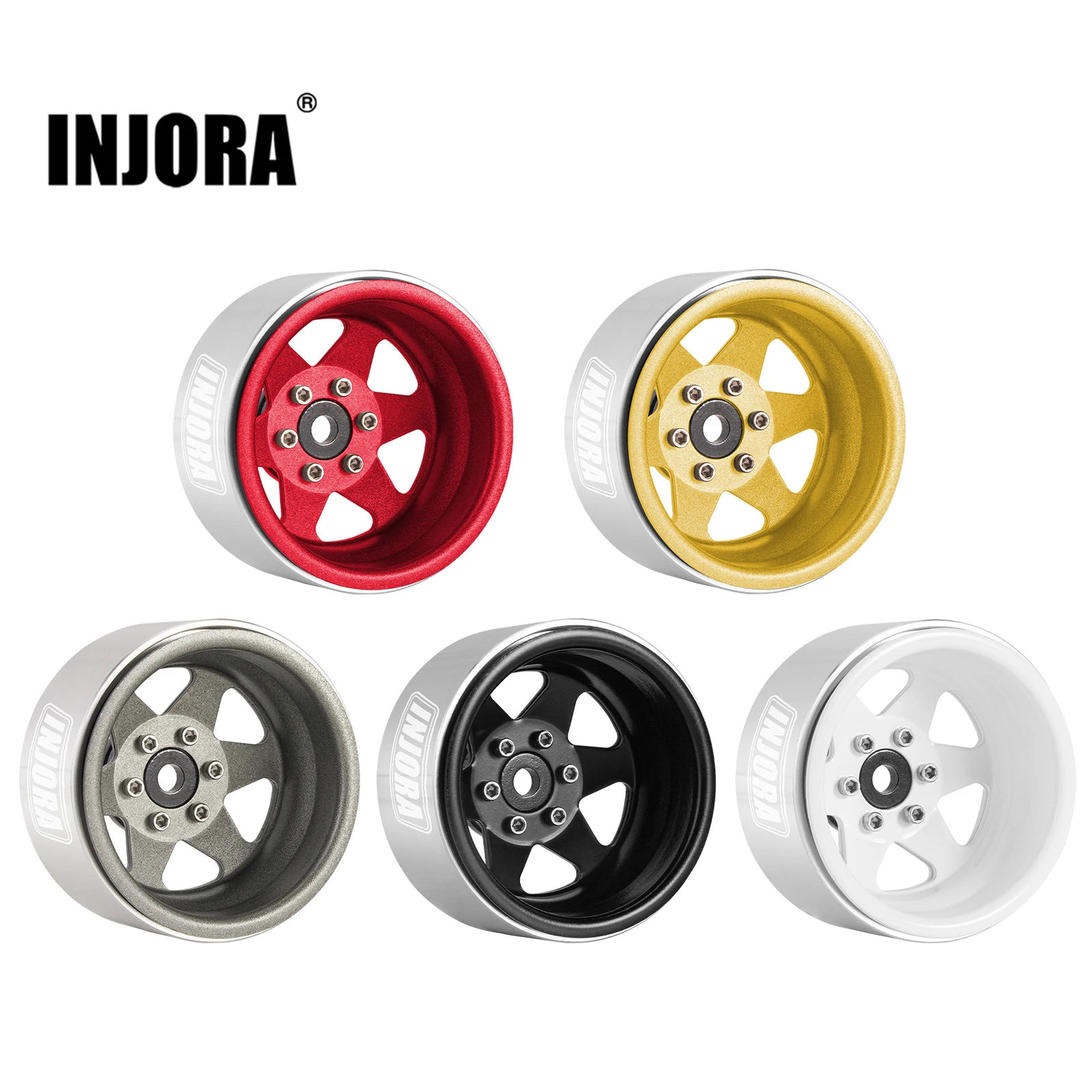 INJORA Offset -8.9mm Metal 1.9" Beadlock Wheel Rim Deep Dish Hub for 1/ ...