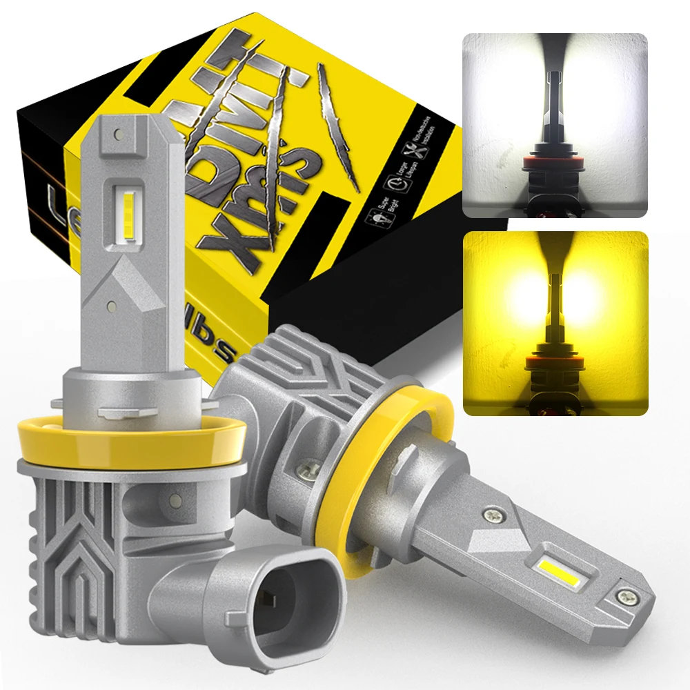 2Pcs-Dual-Color-H11-H8-H10-LED-Bulb-Car-Fog-Lights-for-BMW-Toyota-Ford ...