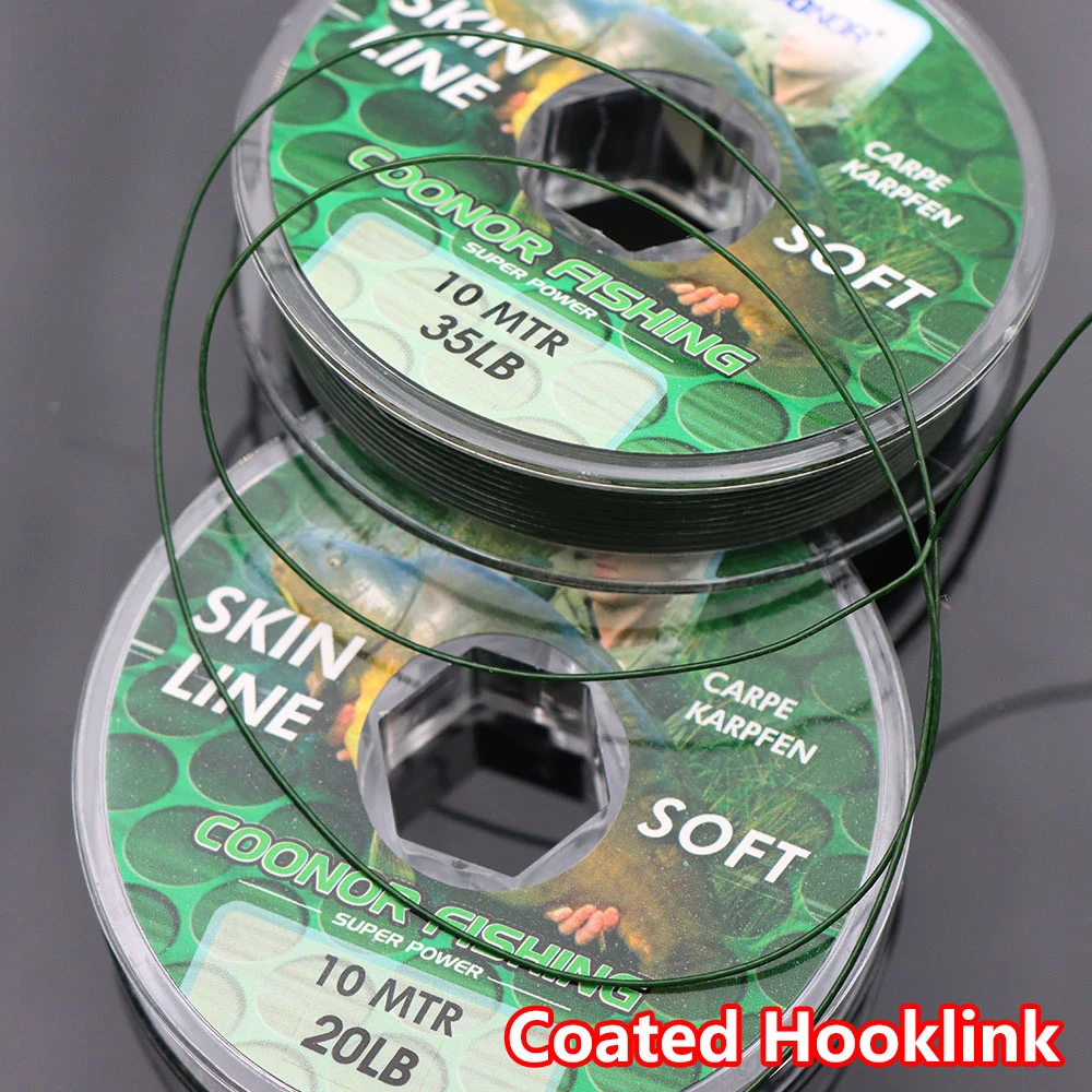 10m Carp Fishing Line Coated Braided Hooklink For Fishing Rigs Sinking ...
