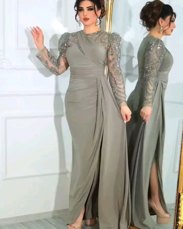 Grey-Mermaid-Prom-Dresses-Long-for-Saudi-Arabia-Women-2025-Beading ...