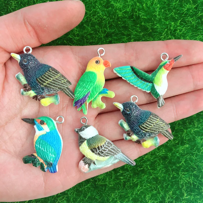10pcs-Cute-Colorful-Parrot-Bird-Resin-Charms-Kawaii-Swallows-Animal ...