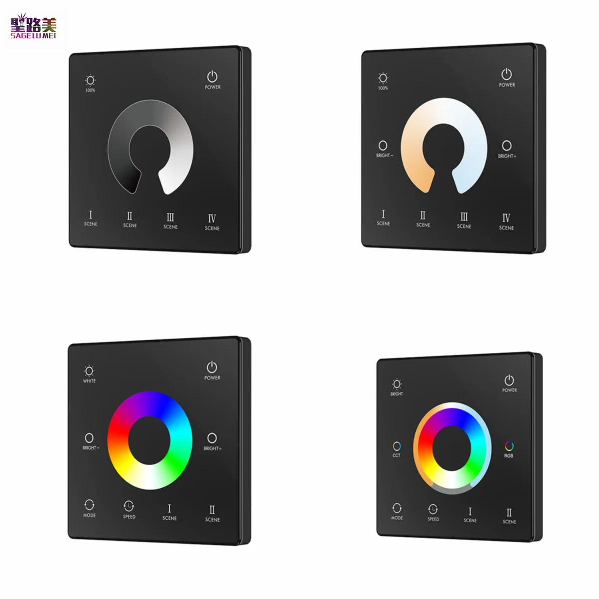 1-Zone-Single-Color-RGB-RGBW-RGB-CCT-Glass-Wall-Mounted-Touch-Wheel ...