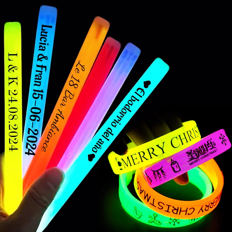 30-60-100pcs-Light-Glow-Sticks-Bracelets-For-Customized-Wedding-Party ...