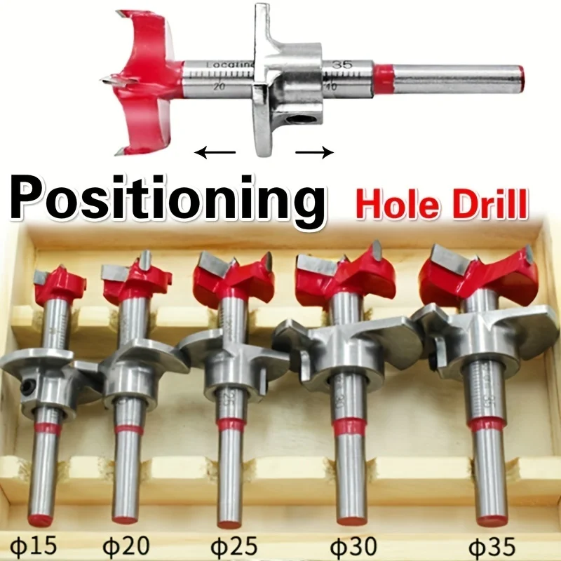 Woodworking-Hole-Opener-Set-Positioning-Hard-Alloy-Flat-Wing-Drill ...