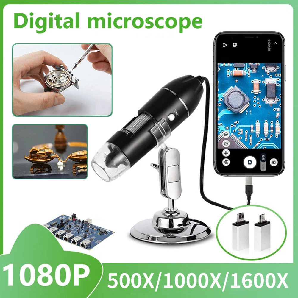 1600x Digital Microscope Camera 3in1 Type-c Usb Portable Electronic Microscope For Soldering Led ...