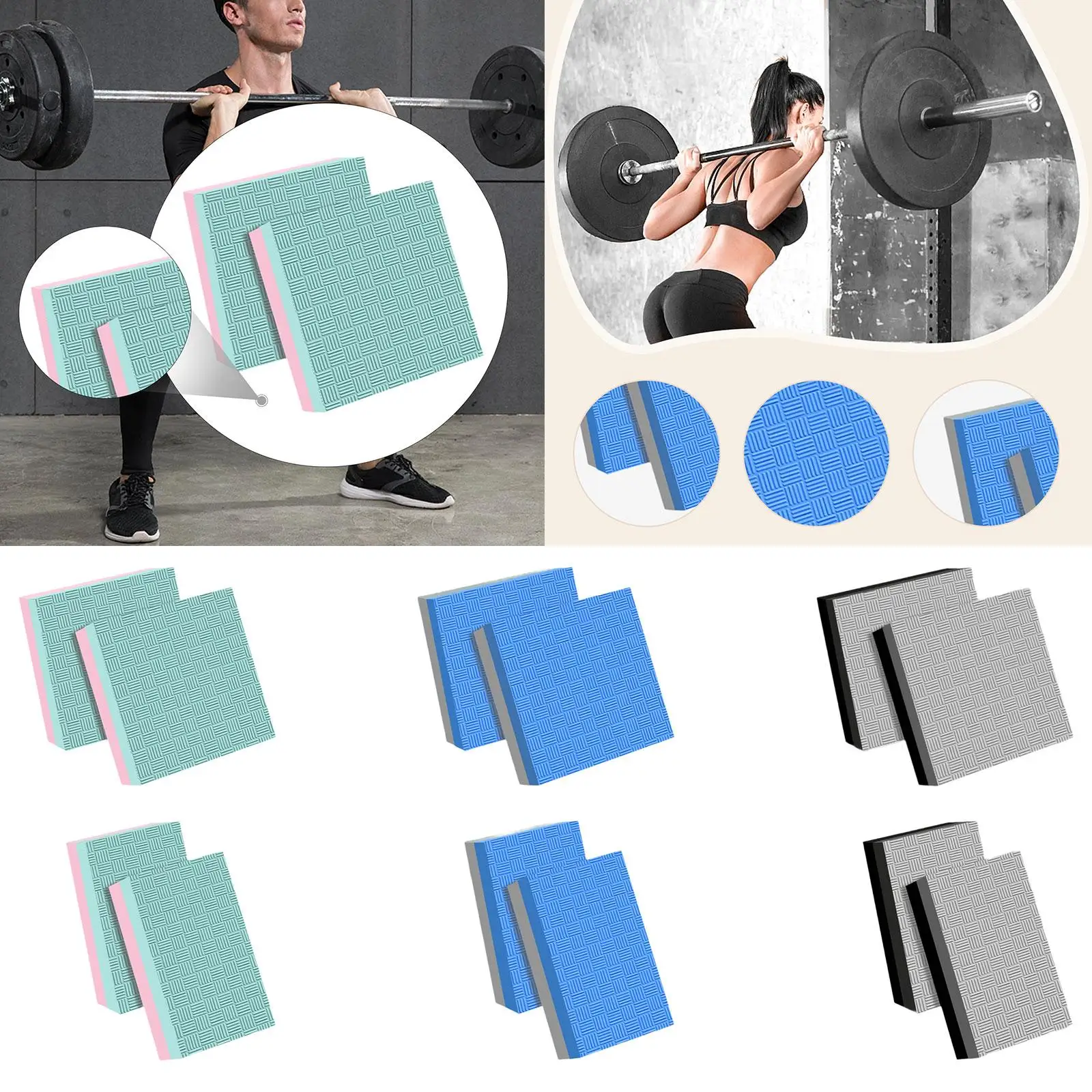 2x Weightlifting Crash Drop Pads Silence Deadlift Pad Multifunction ...