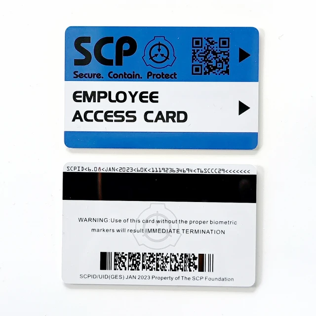 SCP secret foundation ID keycard Special Logo Cosplay Access Grade GU25