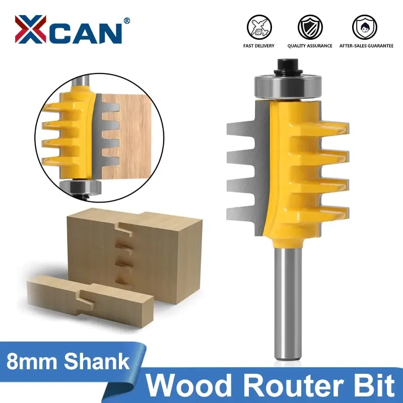 XCAN-Milling-Cutter-Adjustable-Finger-Joint-Router-Bit-8mm-Shank-Rail ...