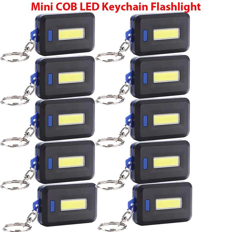1-5pcs Mini Cob Led Keychain Flashlight Portable Key Chain Keyring ...