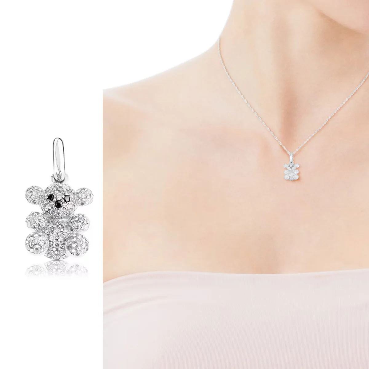 2024-S925-Sliver-New-Series-Exquisite-Fashion-Forward-Diamond-Bear-Pendant-Reflecting-The-High ...