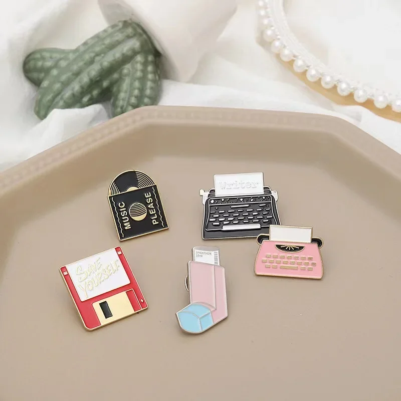 Classic-CD-Enamel-Pins-Breather-Inhaler-Memory-Card-Printer-Fax-Machine ...