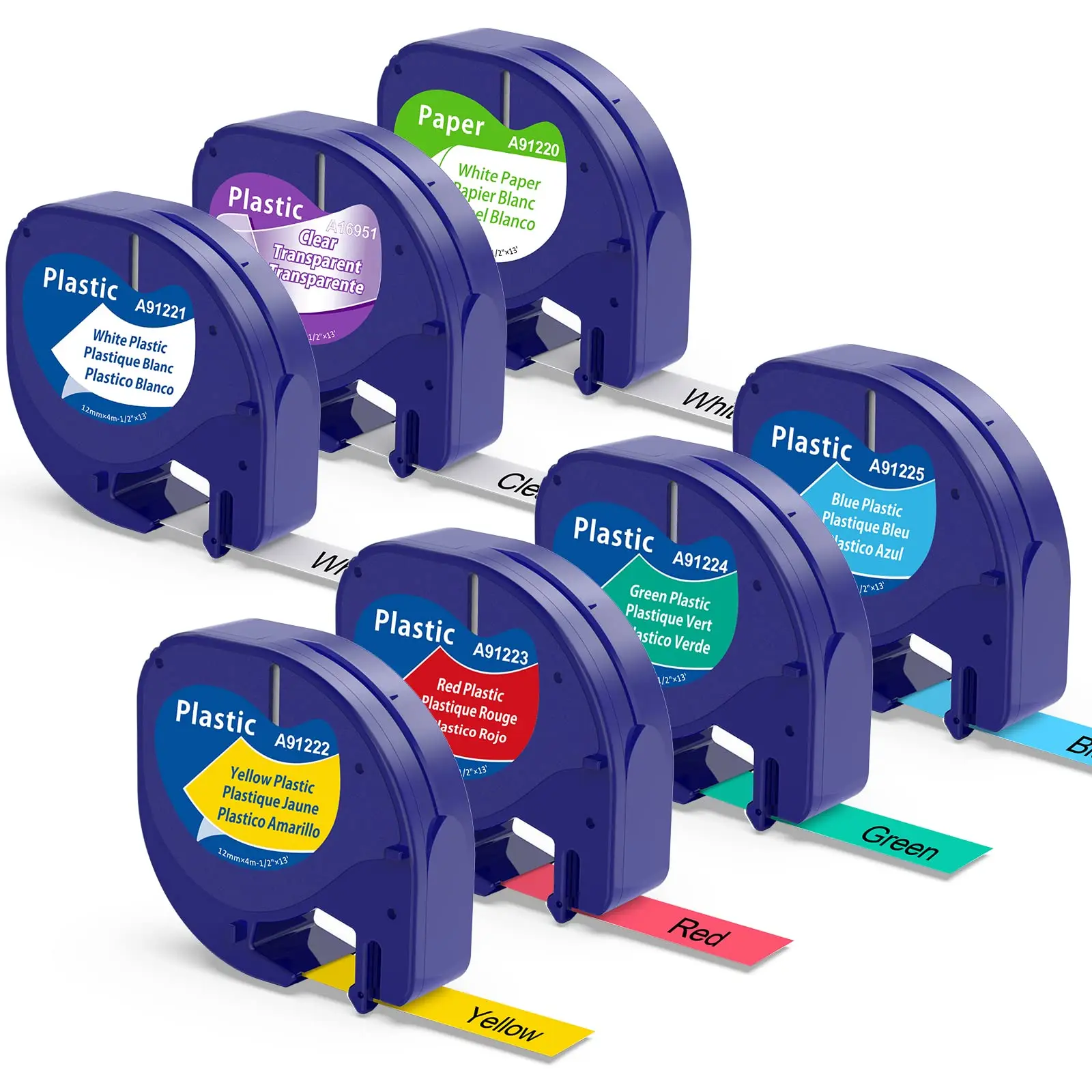 Compatible-Plastic-Label-Tape-for-Dymo-Letratag-Plastic-Tapes-Colorful ...